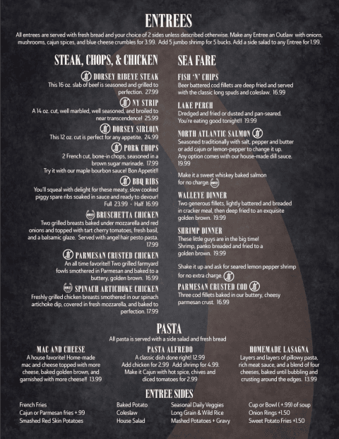 Menu - The Dorsey House