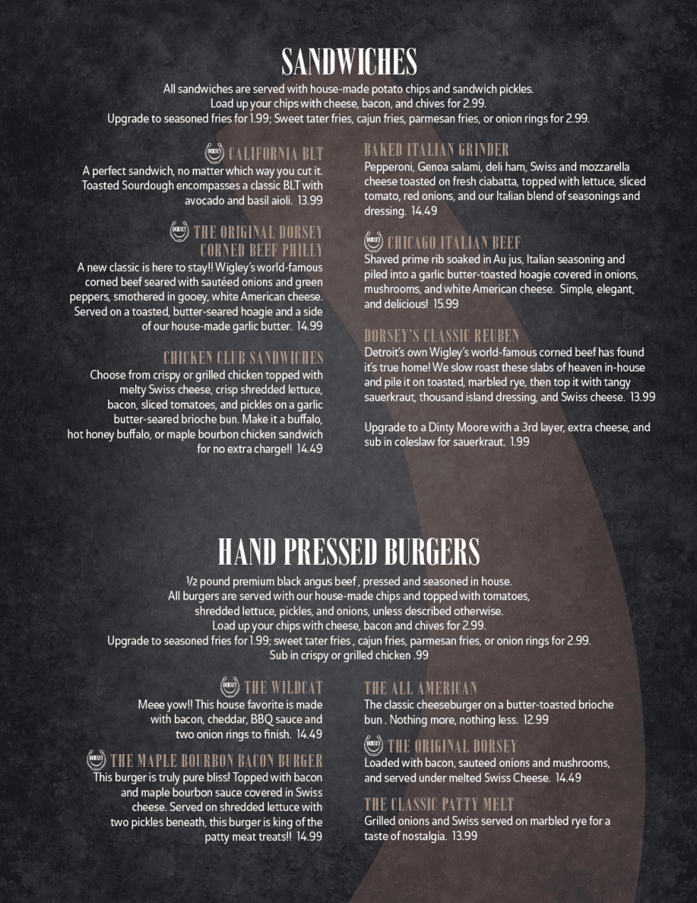 Menu - The Dorsey House