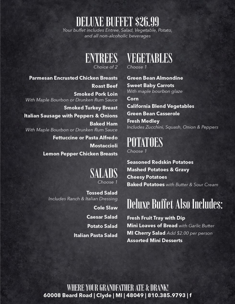 Menu - The Dorsey House