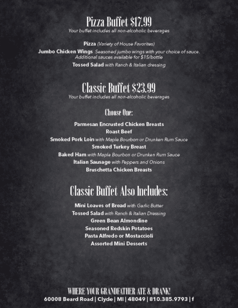Menu - The Dorsey House