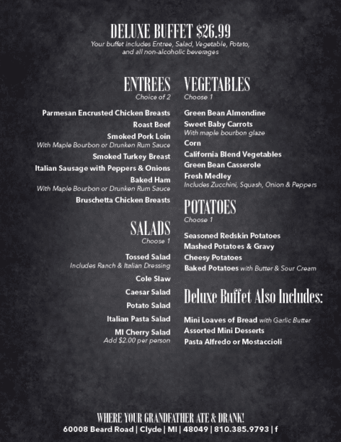 Menu - The Dorsey House