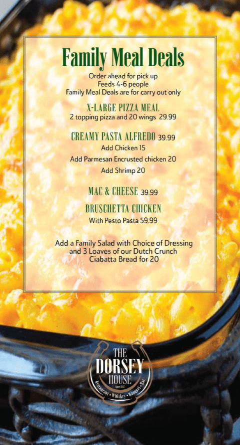Menu - The Dorsey House