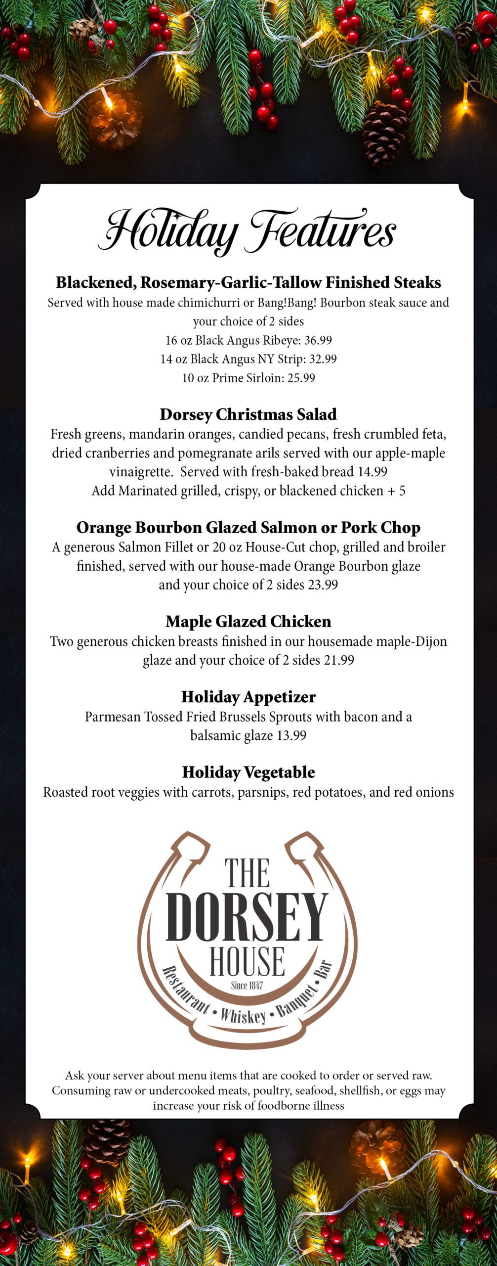 Menu - The Dorsey House