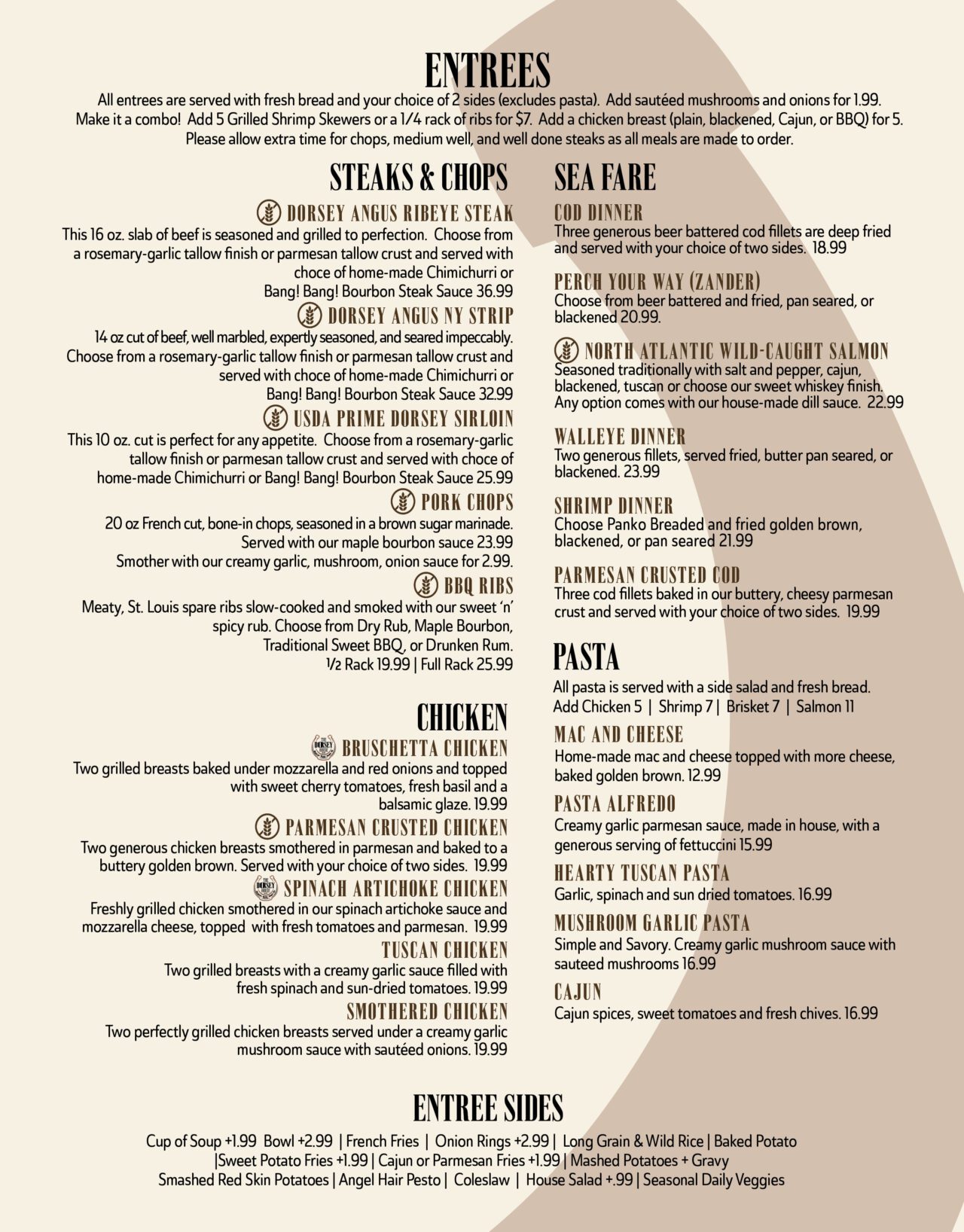 Menu - The Dorsey House