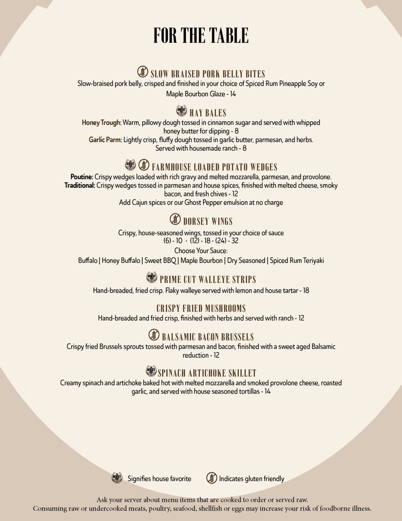 Menu - The Dorsey House
