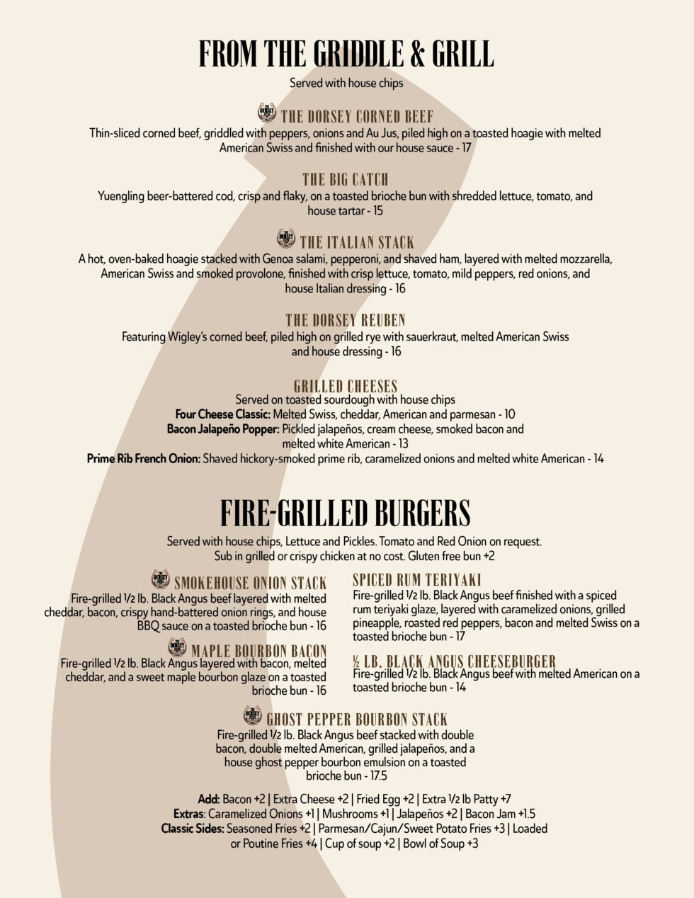 Menu - The Dorsey House