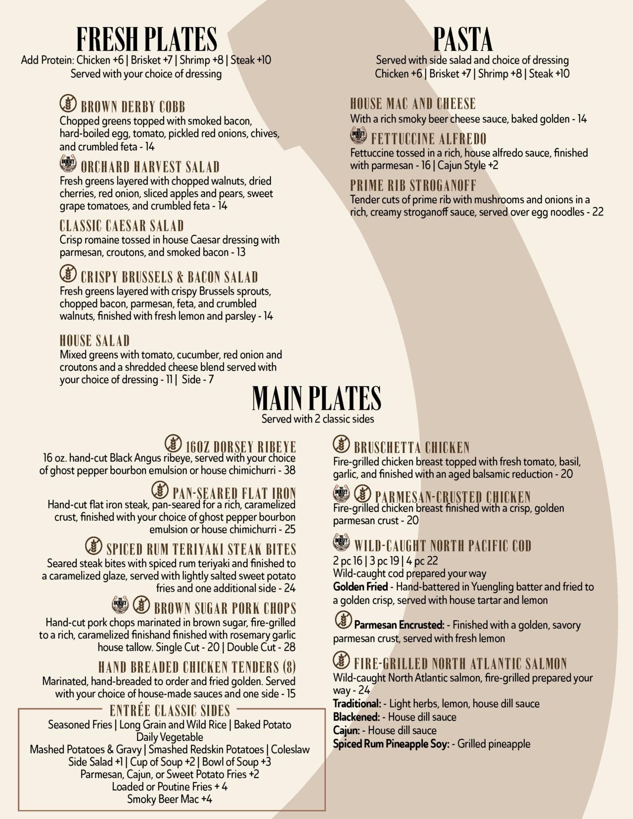 Menu - The Dorsey House