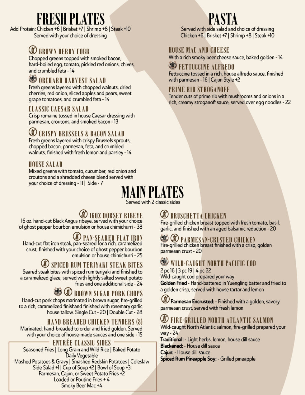 Menu - The Dorsey House
